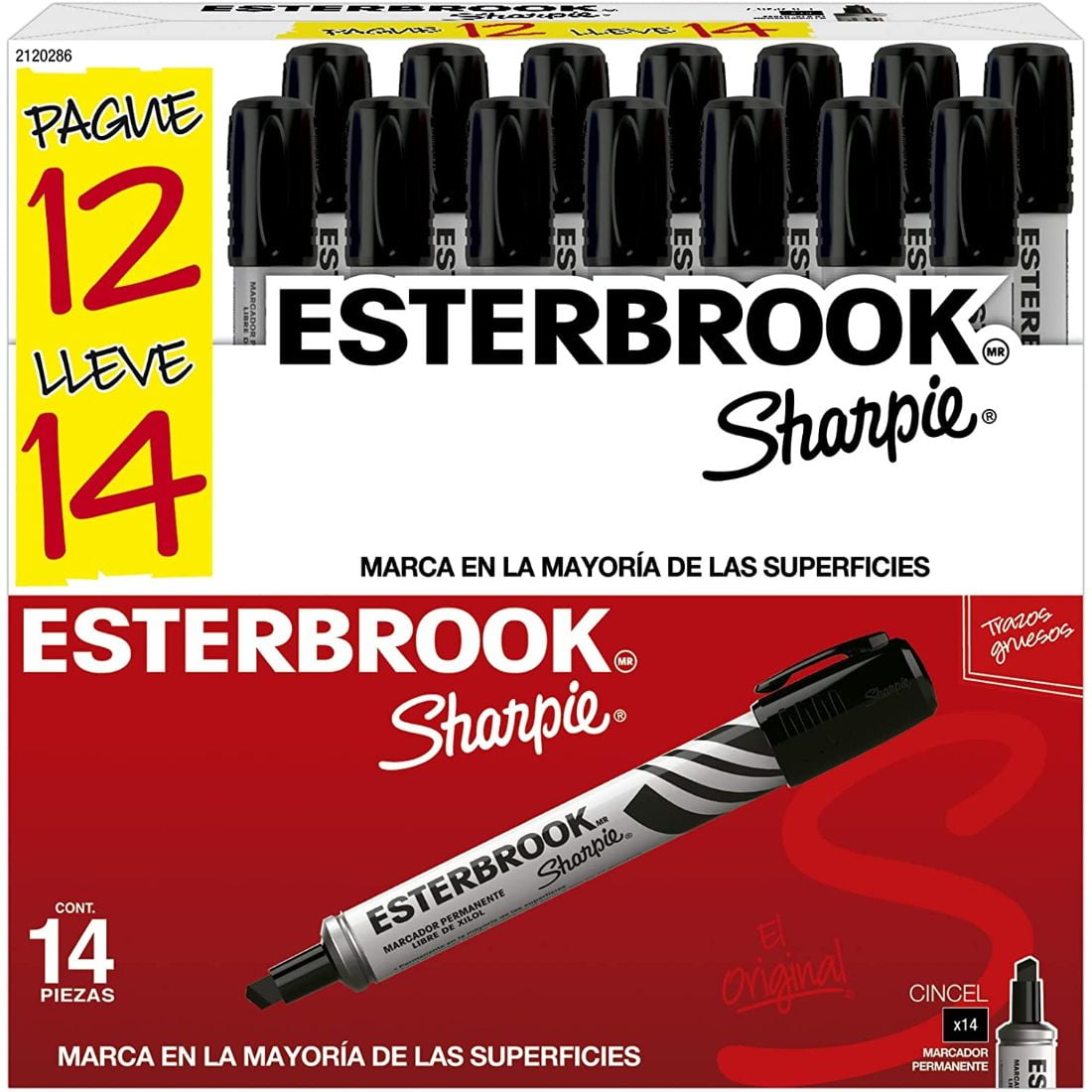 Marcador Sharpie Esterbrook 14x12 Color Negro Marcadores permanentes ...