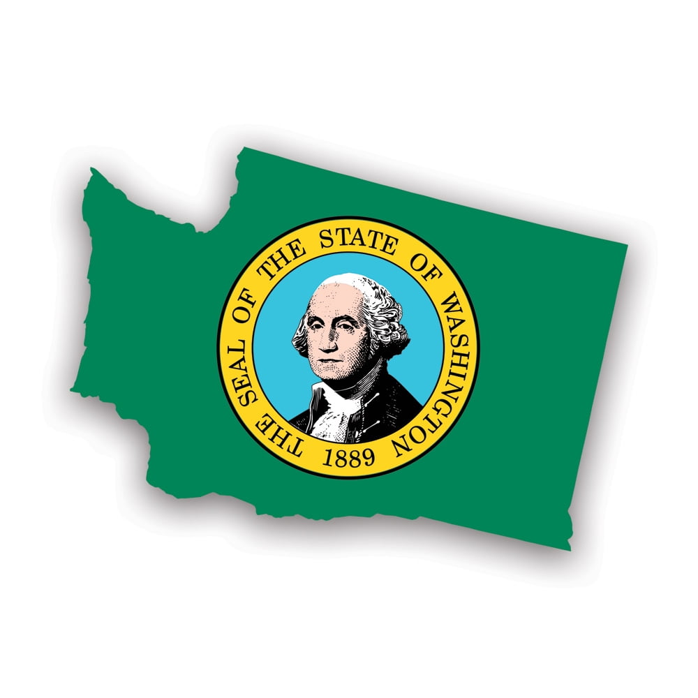 Washington State Shaped Flag Sticker Decal - Self Adhesive Vinyl ...