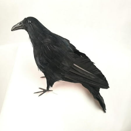 Simulation Black Crow Realistic Feather Crow Artificial Bird Raven Prop ...