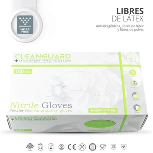 Guantes de Nitrilo CleanGUARD 100pz Grande | Walmart en línea