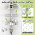 "Yeyebest Silver Shower Caddy Corner Tension Pole, Stainless Steel Organizer, 54"" to 125 ...