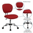 Flash Furniture Mid-Back Red Mesh Padded Swivel Task Office Chair with ...