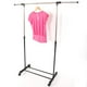 Zimtown Adjustable Rolling Clothes Rack Single-Bar Rail Hanging Garment ...