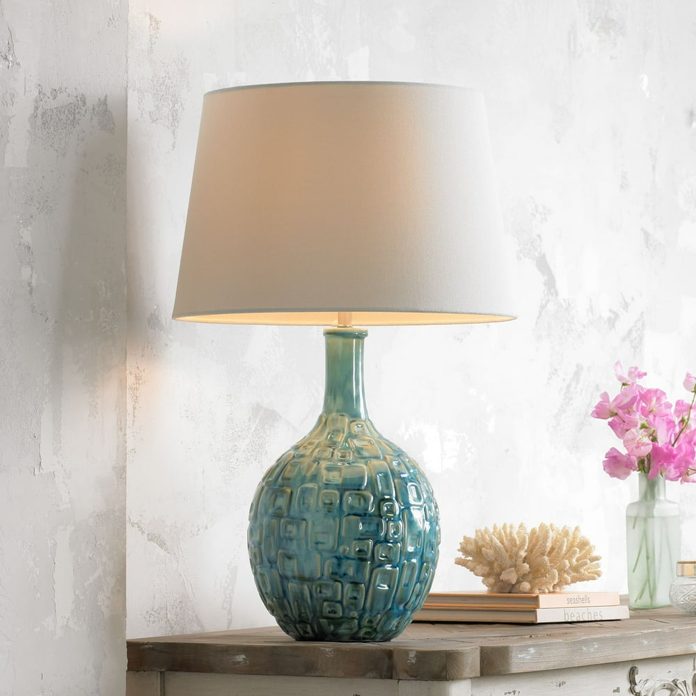 360 Lighting Mid Century Modern Table Lamp Teal Ceramic Gourd White ... 360 Lighting Mid Century Modern Table Lamp Teal Ceramic Gourd White ...