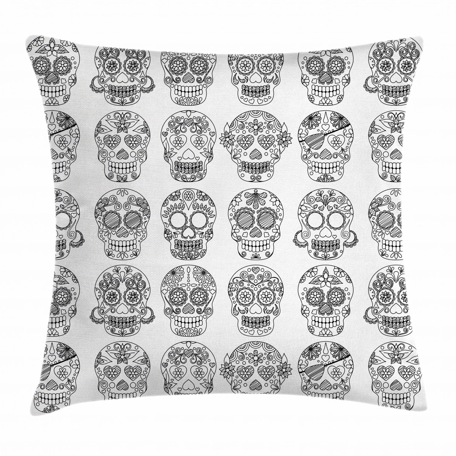 Mexican Throw Pillow Cushion Cover, Latin American Day of the Dead ...