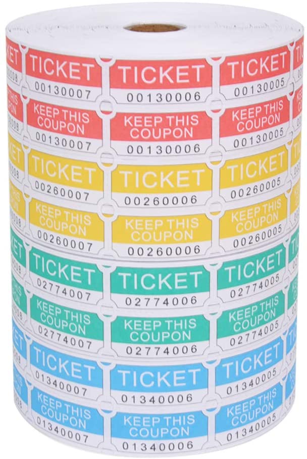 L LIKED Doudle Raffle Tickets (4 Rolls of 2000 Double Tickets) 8,000 ...