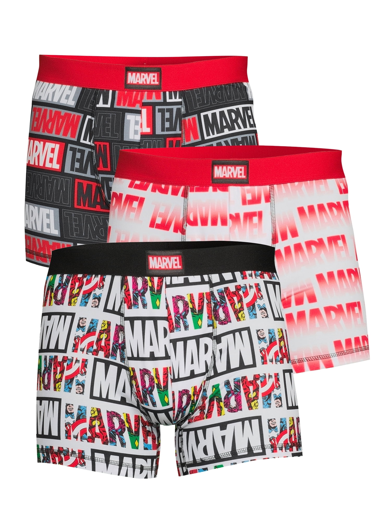 Marvel Comics Men's & Big Men's Allover Print Boxer Briefs, 3-Pack ...
