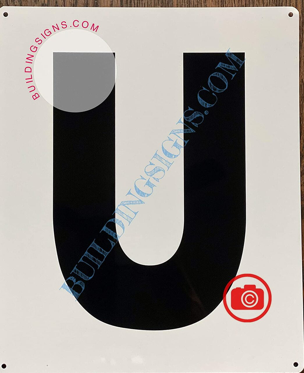 Large Letter U -Metal Sign - Parking LOT Sign (White,Aluminium,10X12 ...