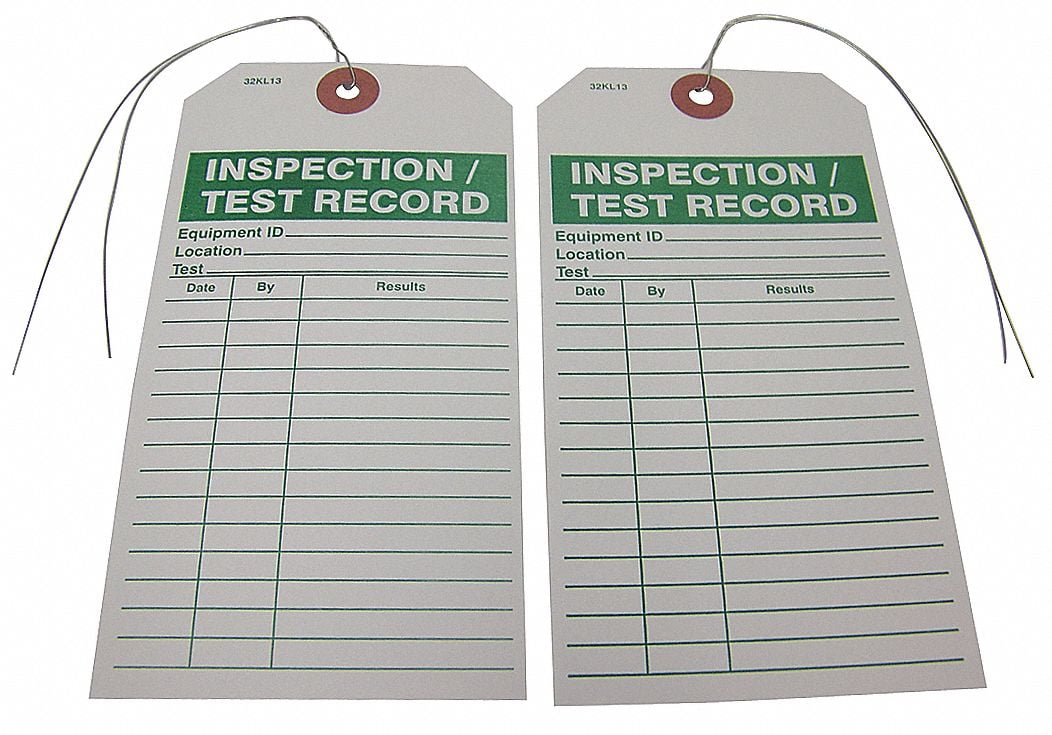 Badger Tag & Label Inspection/Test Record Tag,3 in. W,PK25 120 ...