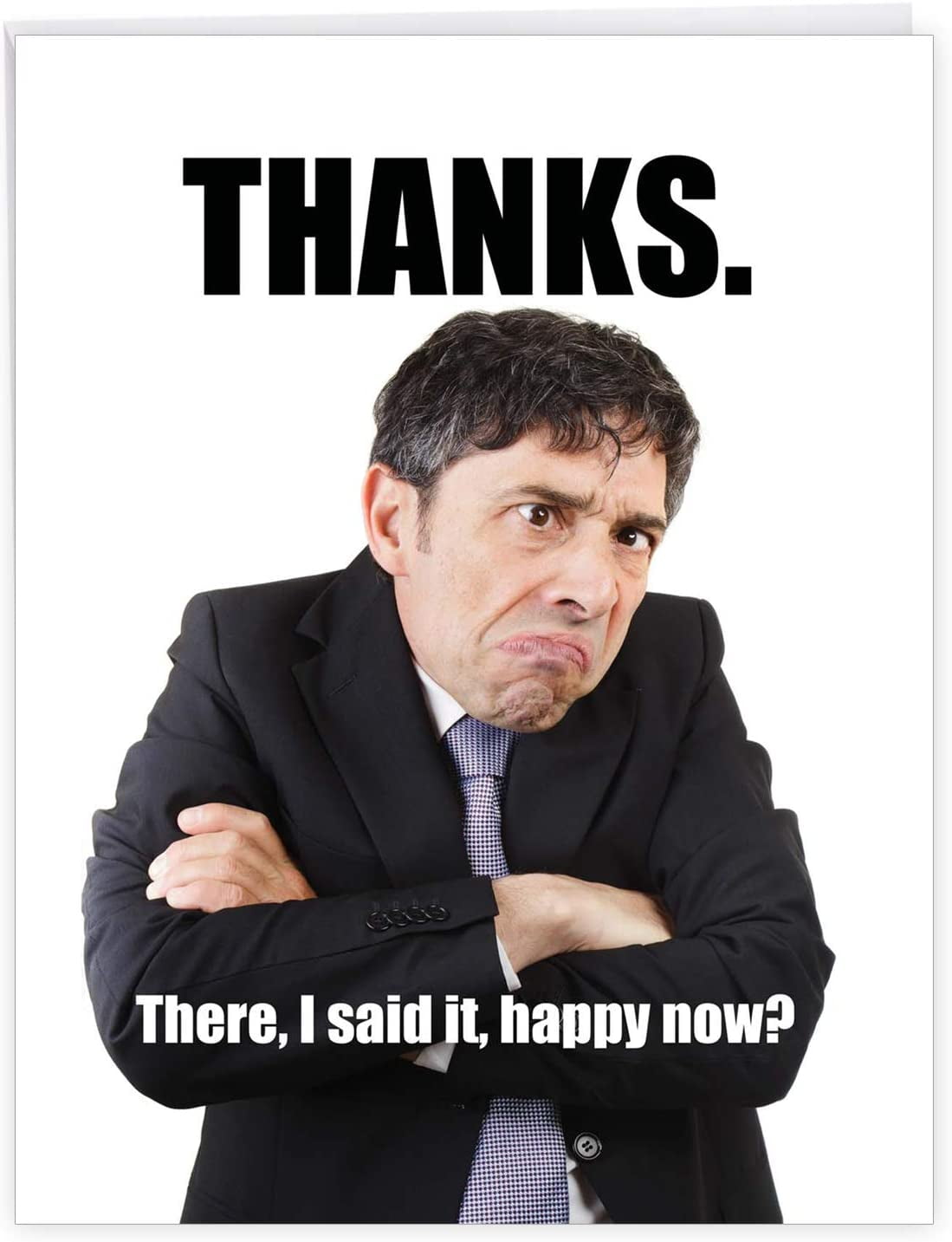 XL 'Man Happy Now' Funny Thank You Card with Envelope (8.5 x 11 Inch ...