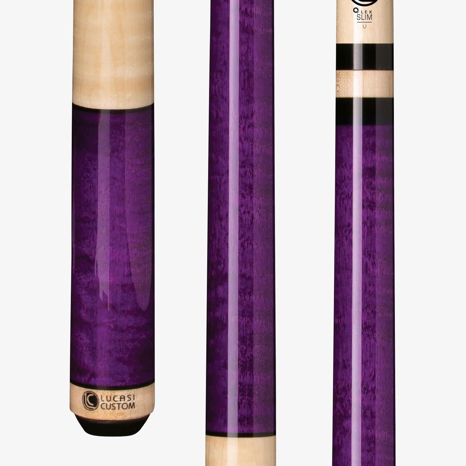 Lucasi LZC6 Purple Pool Cue Stick + Zero Flex Slim LD Shaft + Tiger ...