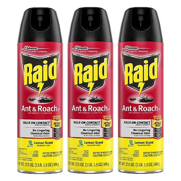 Raid Ant and Roach Killer Lemon Scent 17.5 oz, 3 Pack - Walmart.com