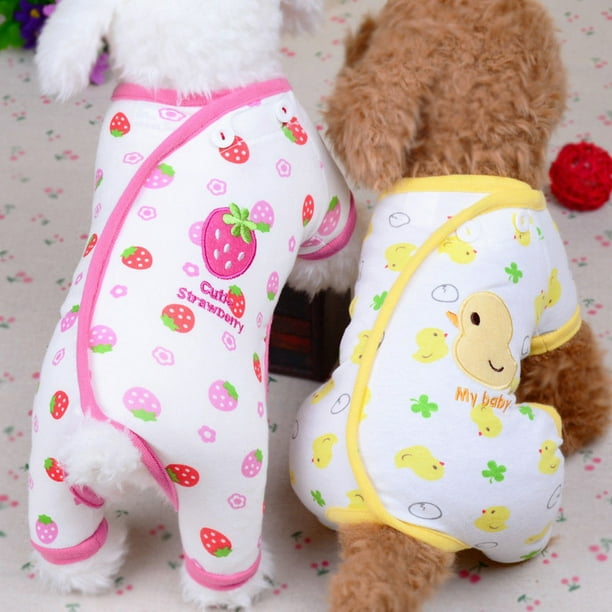 Cute Printing Cotton Pet Dog Four Feets Coat Pajamas red XS - Walmart ...