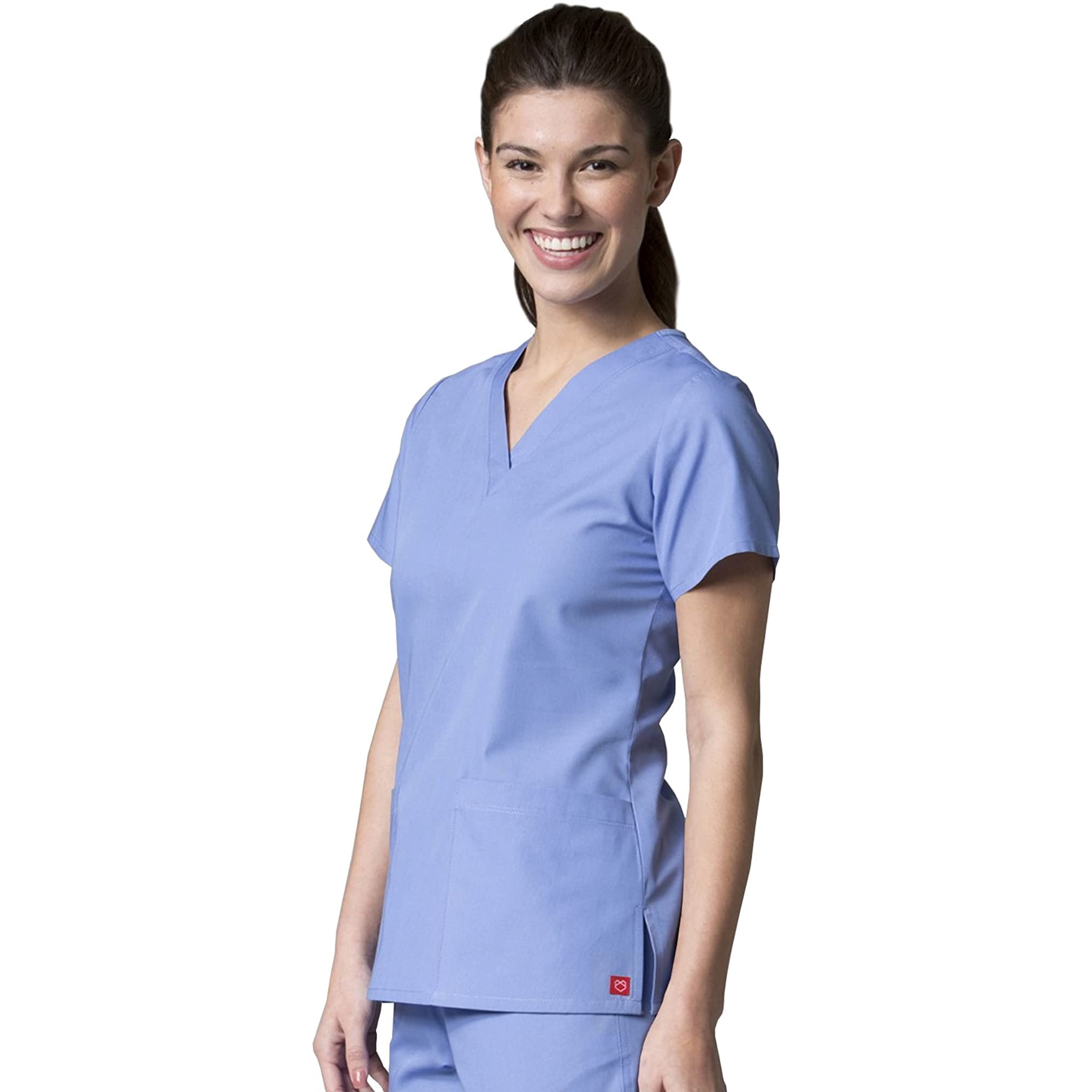 Click here for Maevn 1716 V-Neck Two Pocket Top Ceil Blue L prices