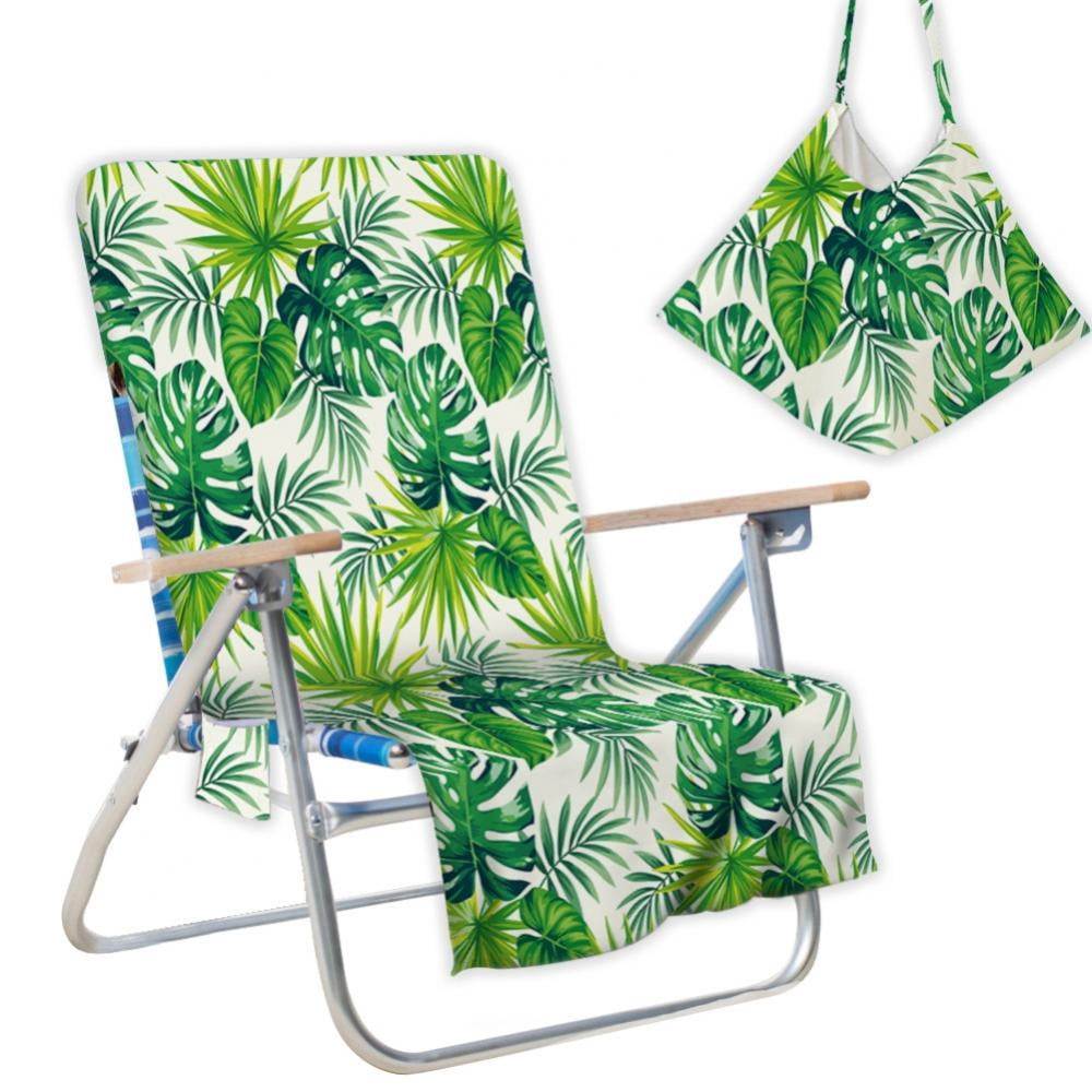 Aosijia Beach Chair Cover with Side Pockets Portable Chair Towel Cover ...