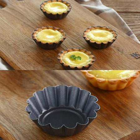 6/12/ 24 pcs Egg Tart old, Flower Shape Carbon Steel on-Stick ini Fl ...