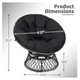 37" Wicker Papasan Circle Chair, 360° Swivel Living Room Chair, Indoor ...