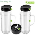 KiJiang, 5-piece Blender Cups Compatible with Magic Bullet MB1001, 22oz ...