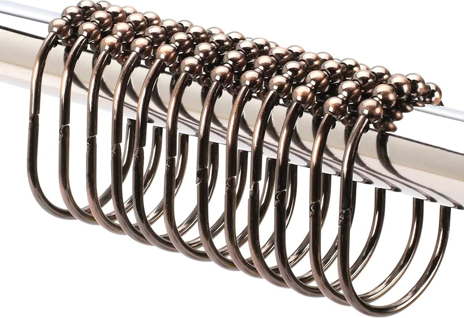 Wide Shower Curtain Rings / Hooks Set, DecorativePolished Chrome Finish ...