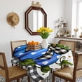 Blue Pumpkin White Polka Dot Table Cloth 60x60in, Waterproof Square ...