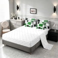 Manfei Glitter Green Square King Bedding,Contemporary Simple Art King ...
