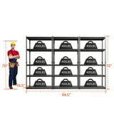 Slsy 5-Tier Adjustable Heavy Duty Steel Shelving Unit, 72"H x 36"W x 18 ...