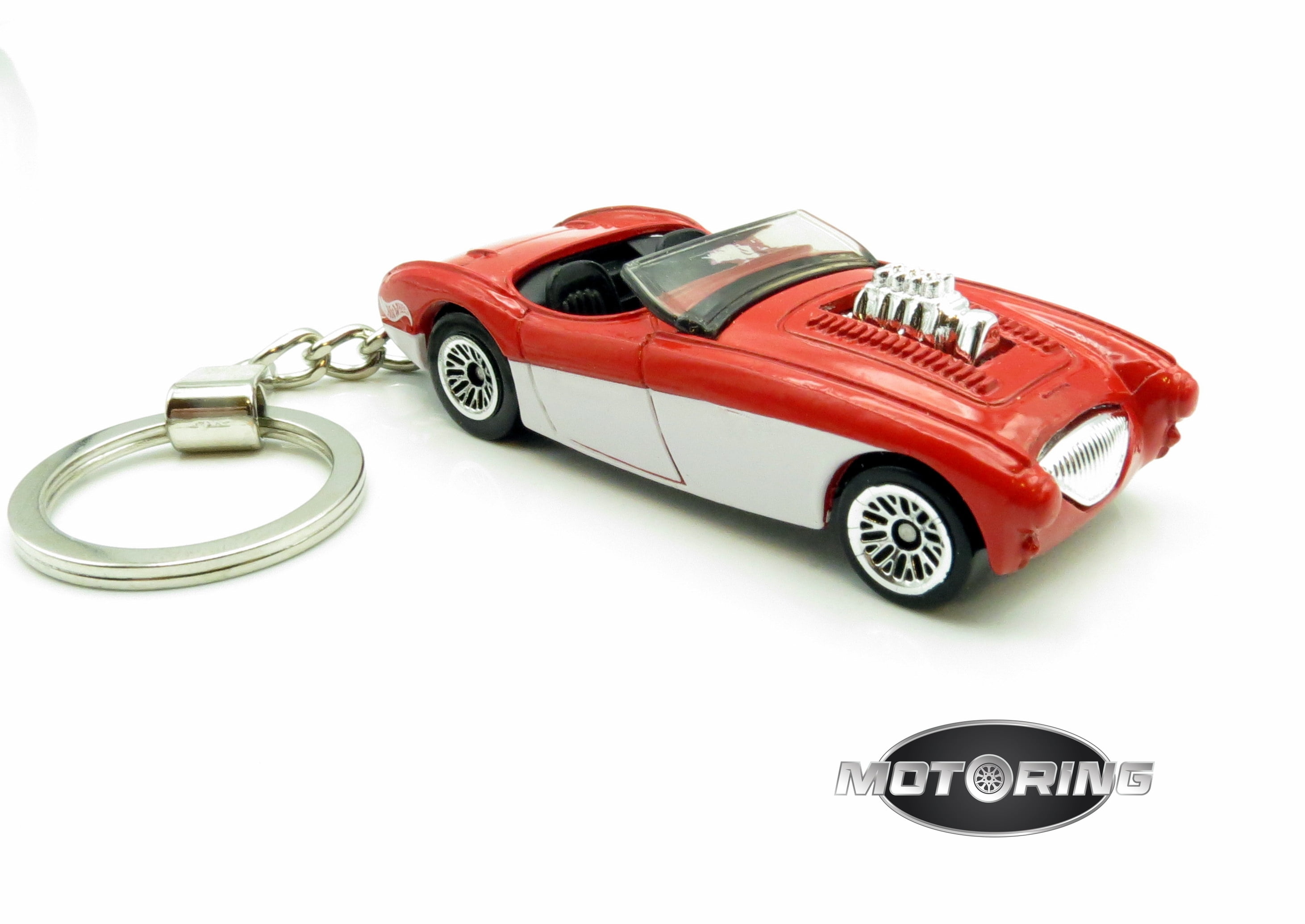 Keychain Austin Healey Red White Convertible Car Rare Novelty 1:64 ...