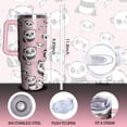 40oz Cute Panda Tumbler with Handle and Straw, Stainless Steel ...