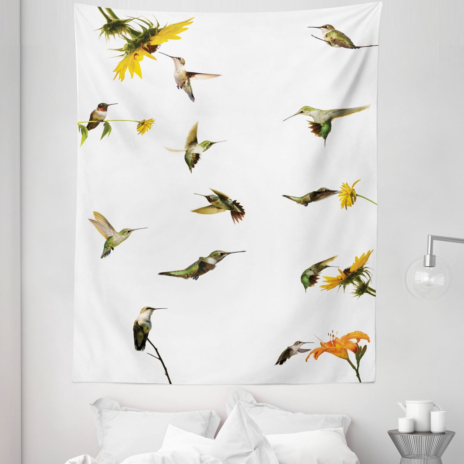 Hummingbirds Tapestry, Illustration of Hummingbirds in Motion and at ...
