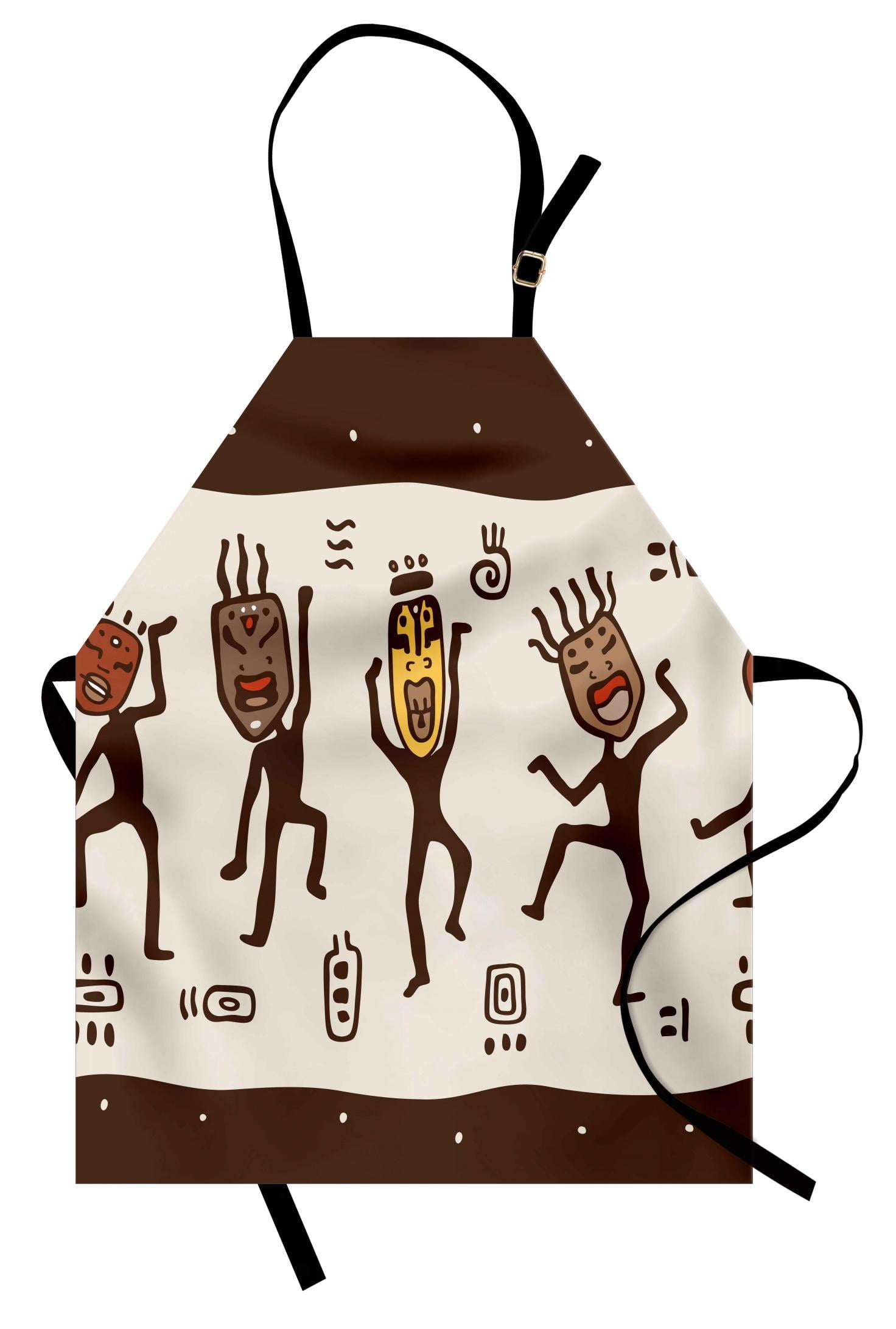 Primitive Apron Cartoon Dancing Natives Wearing African Masks ...