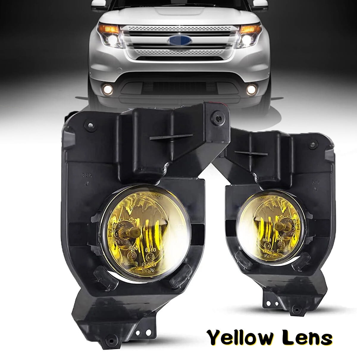 Pair Fog Lights For 2012-2015 Ford Explorer Driving Yellow Bumper Lamps ...