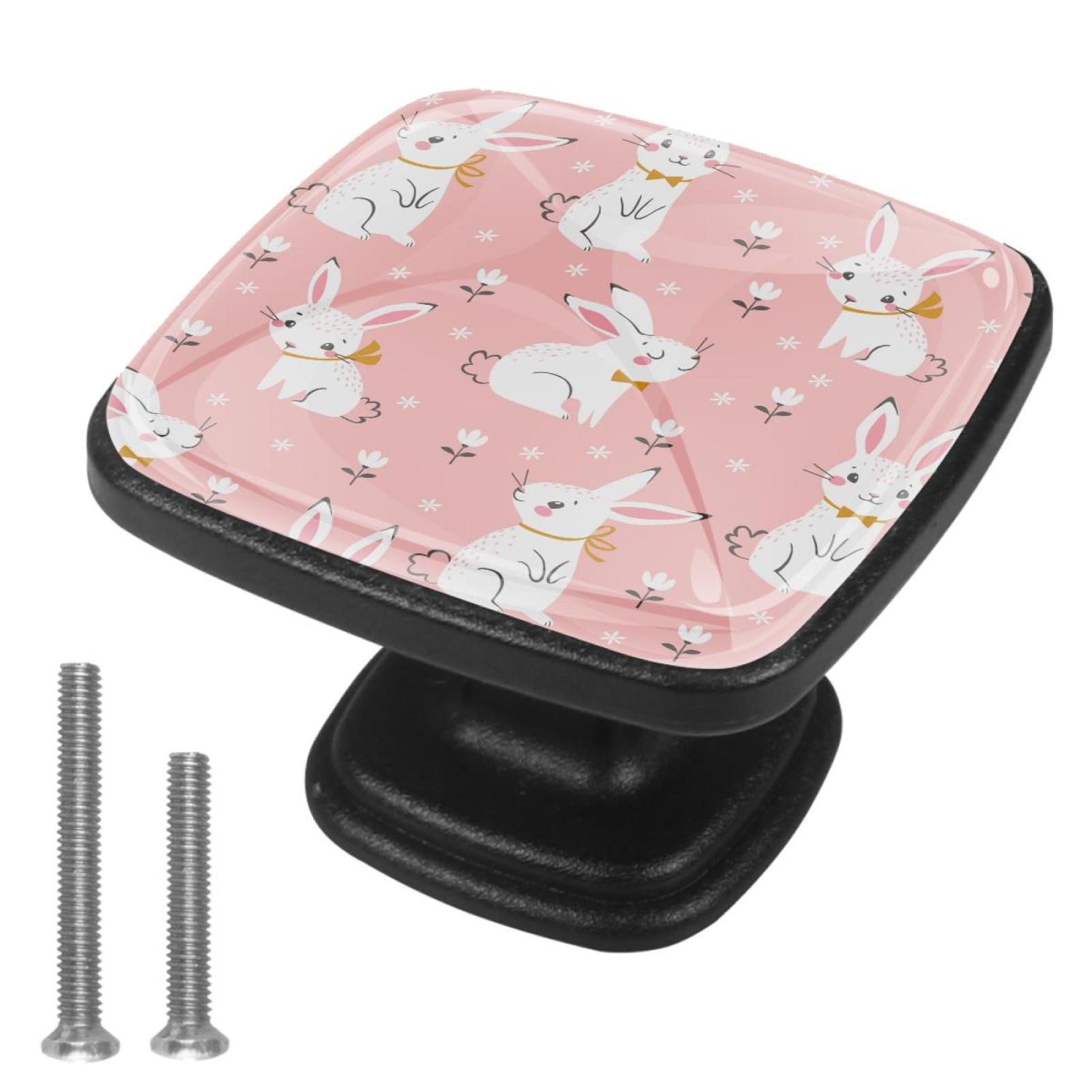 4 Pcs Cabinet Handle Drawer Pulls Rabbit Easter Bunny Knobs with Screws ...