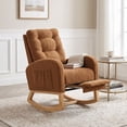 Sailvan Upholstered High Back Accent Rocking Chair with Footrest ...