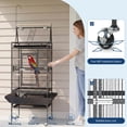 82" h Large Bird Cage, Bird Cage with Playground, Feed Bowls, Wide Tall ...