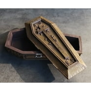 Brown Vampire Coffin Casket with Cross Jewelry Trinket Box - Walmart.com