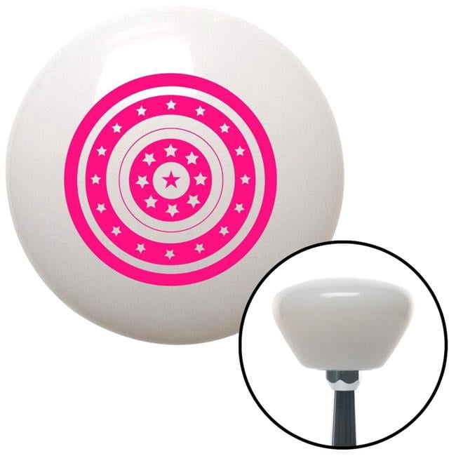 American Shifter Pink Stars in Circle Formation White Retro Shift Knob ...