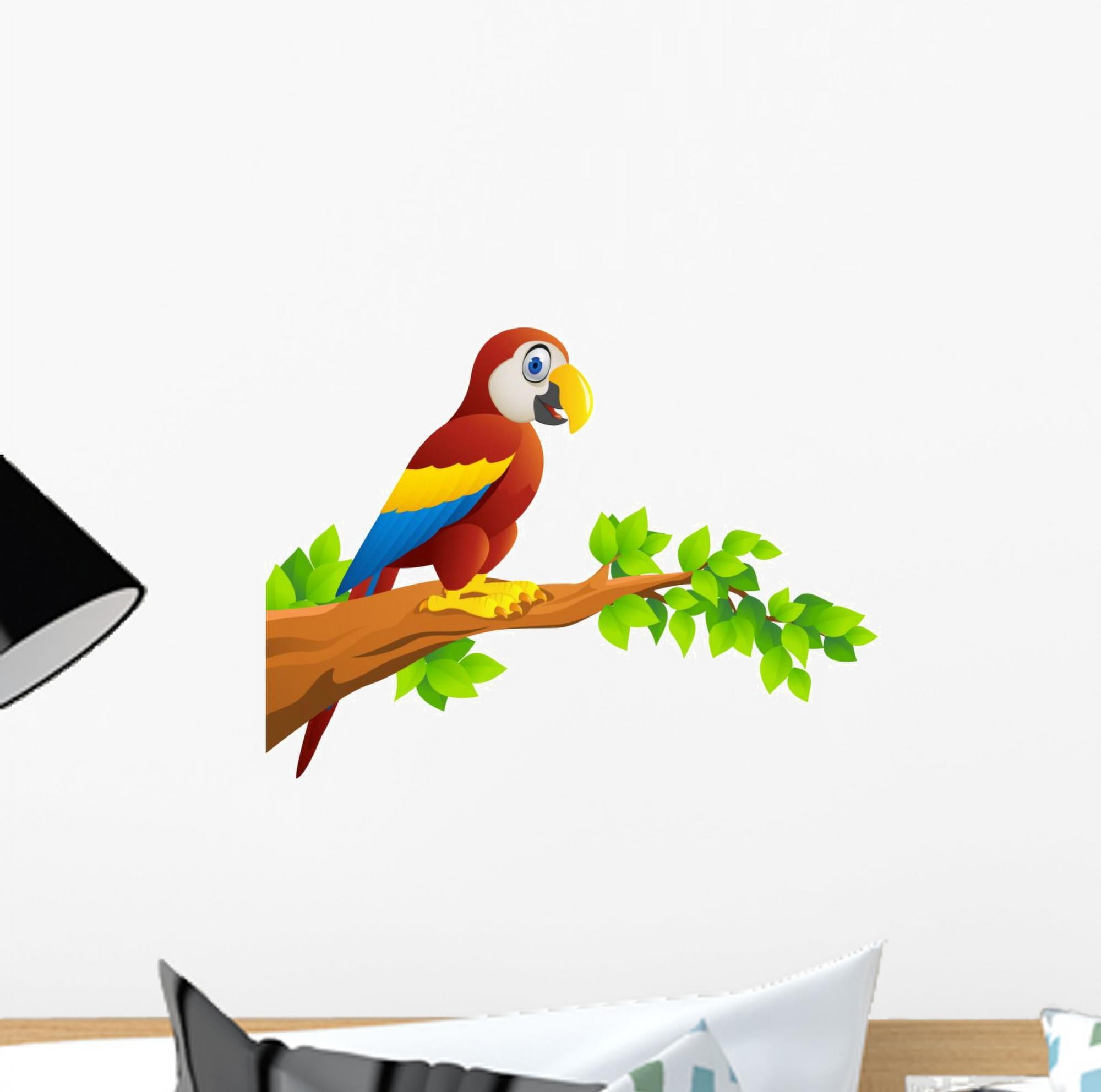 Macaw Bird Wall Decal Sticker by Wallmonkeys Vinyl Peel and Stick ...