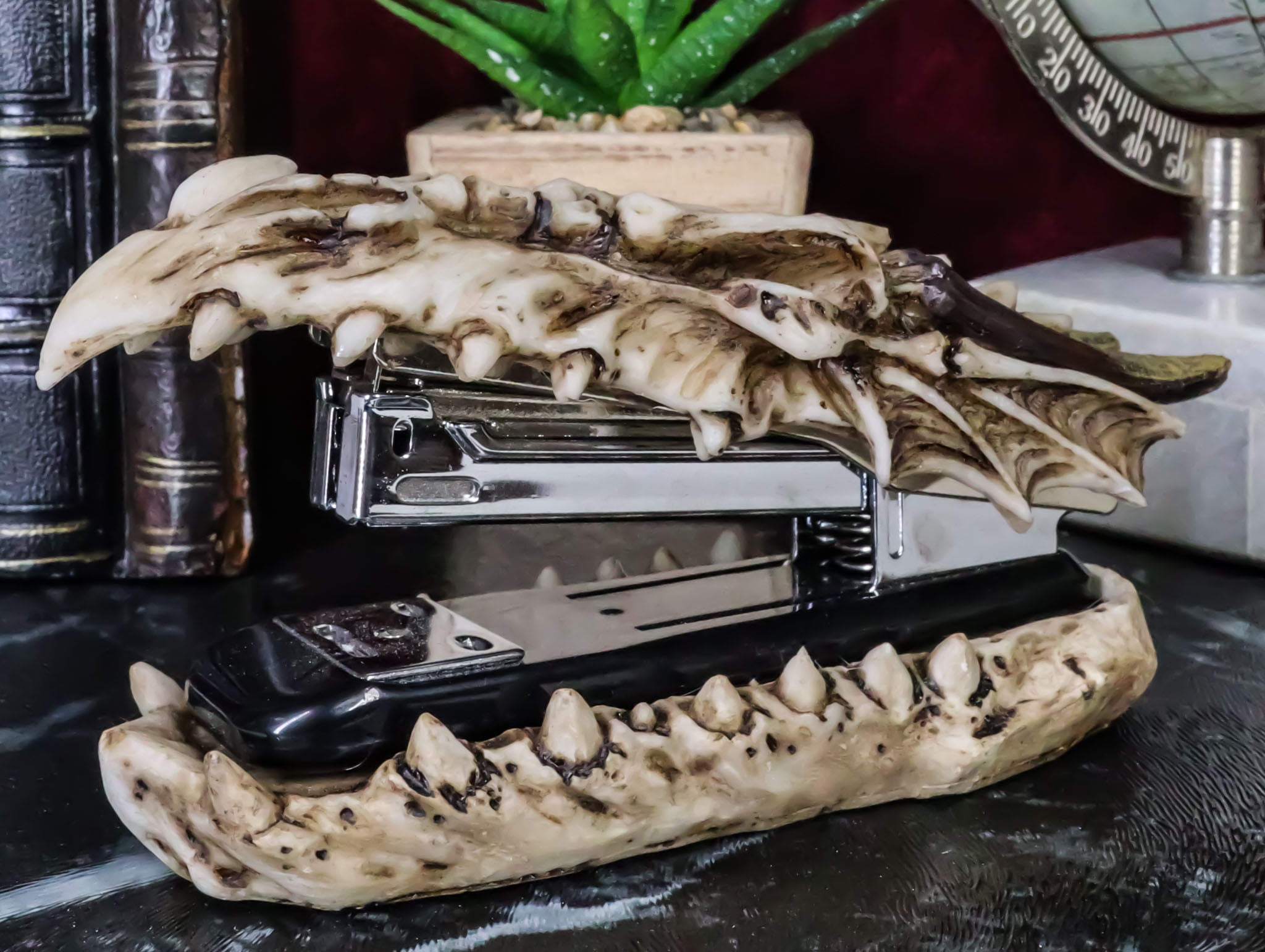 Ebros Skeleton Bone Dragon Head Stapler 6.75"L Office Desktop Accessory ...