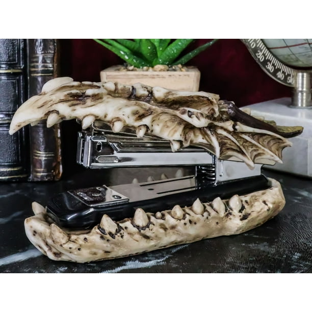 Ebros Skeleton Bone Dragon Head Stapler 6.75"L Office Desktop Accessory ...