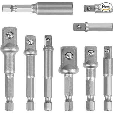 9 Piece Impact Socket Adapter Set 1 2 3 8 1 4 Impact Adapter Square To Hex Bit - Where to Buy at ...