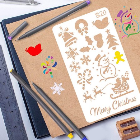 Comaie 24Pcs Journal Stencil Plastic Planner Set for Journal Notebook ...