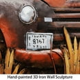 "Old Truck" Mixed Media Iron Hand Painted Dimensional Wall Art ...