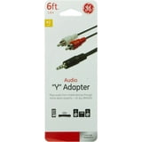 General Electric 6 ft Stereo Y Adapter Cable, 3.5mm to RCA Plug, White ...