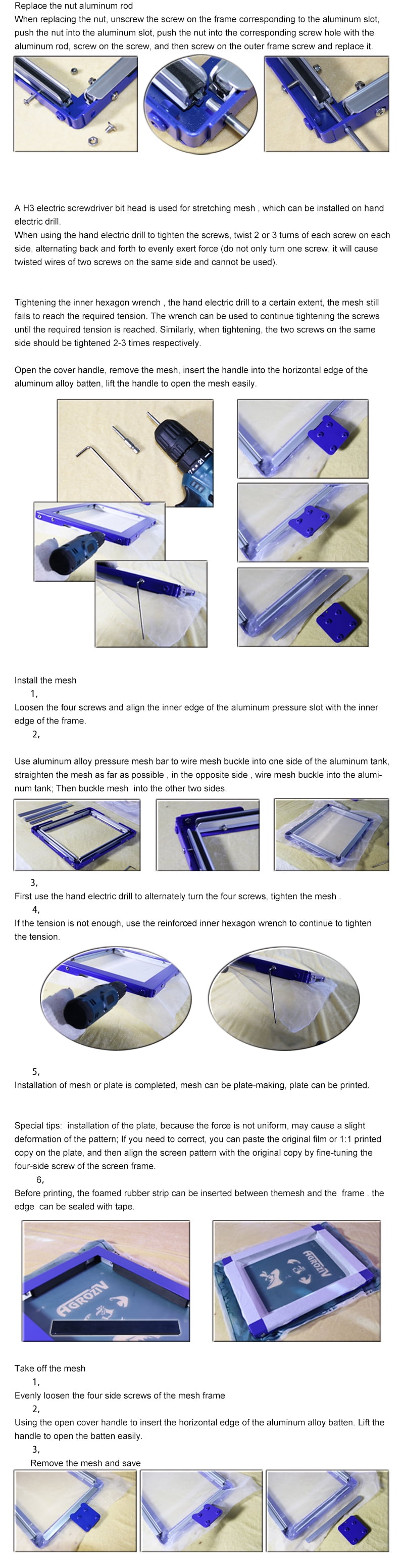 Buy TECHTONGDA Screen Printing Mesh Stretching Self-tension Frame Glue ...