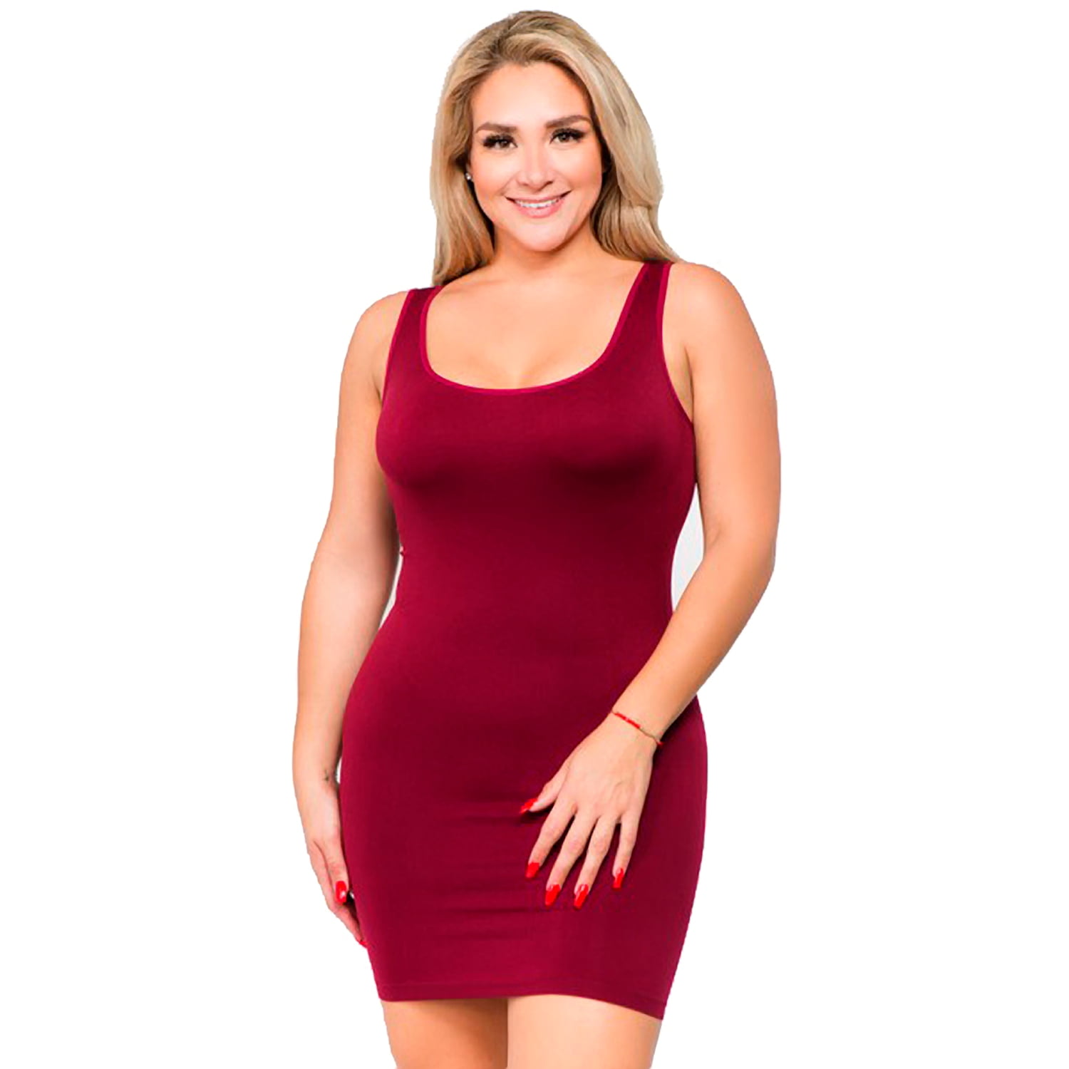 Honeycomfy Womens Seamless Tank Slip Dress Plus Size