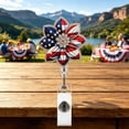 American Flag Flower Badge Reels Retractable ID Badge Holder with ...