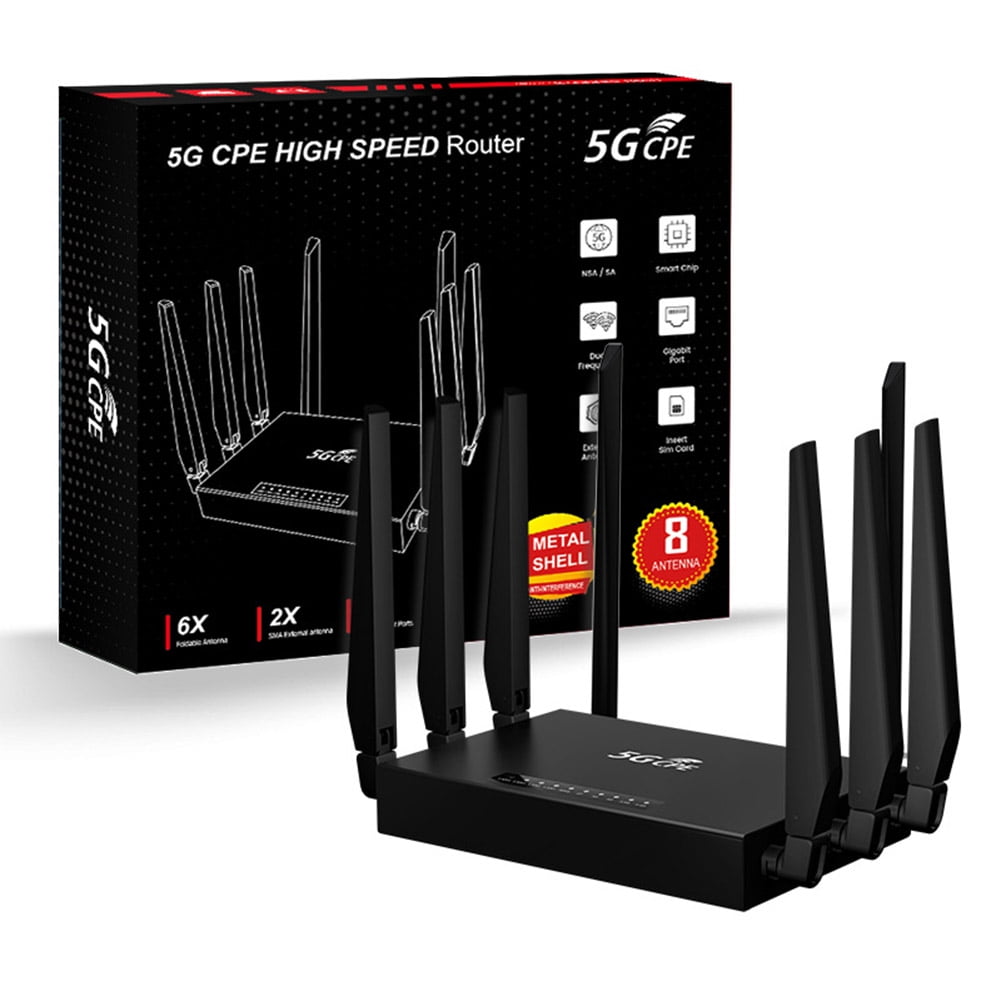 Enrutador 5G CPE WIFI6, enrutador módem de antenas de alta ganancia 5dBi con tarjeta SIM ...