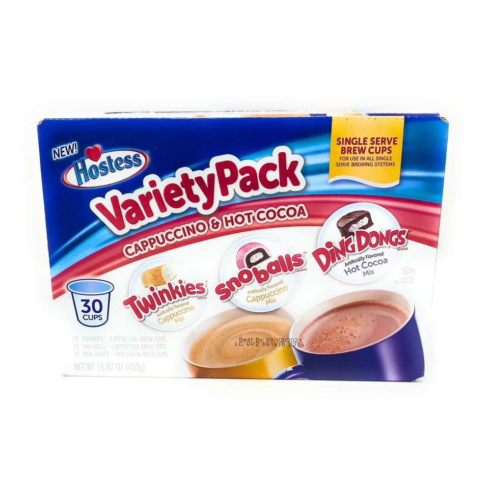 Hostess Variety Pack Cappuccino and Hot Cocoa 30 Single Serve Brew Cups ...