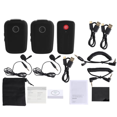 Wireless Microphone, Long Battery Life Dual Transmitter Microphone ...