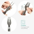 Navaris Titanium Folding Utensil Set - Fork Knife Spoon Foldable Metal ...